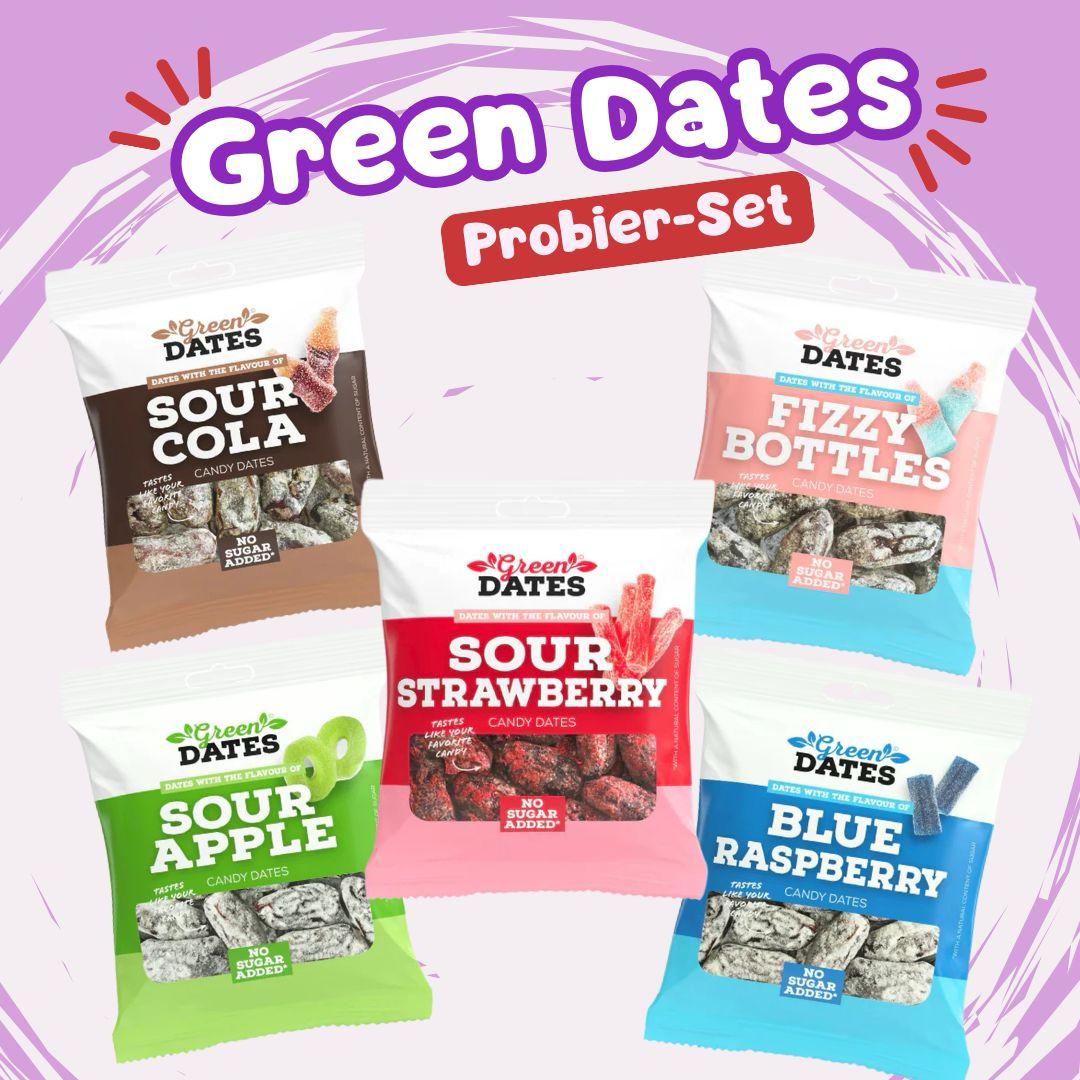 Green Dates Probier-Set 1, 5 x 90g – Naschlando